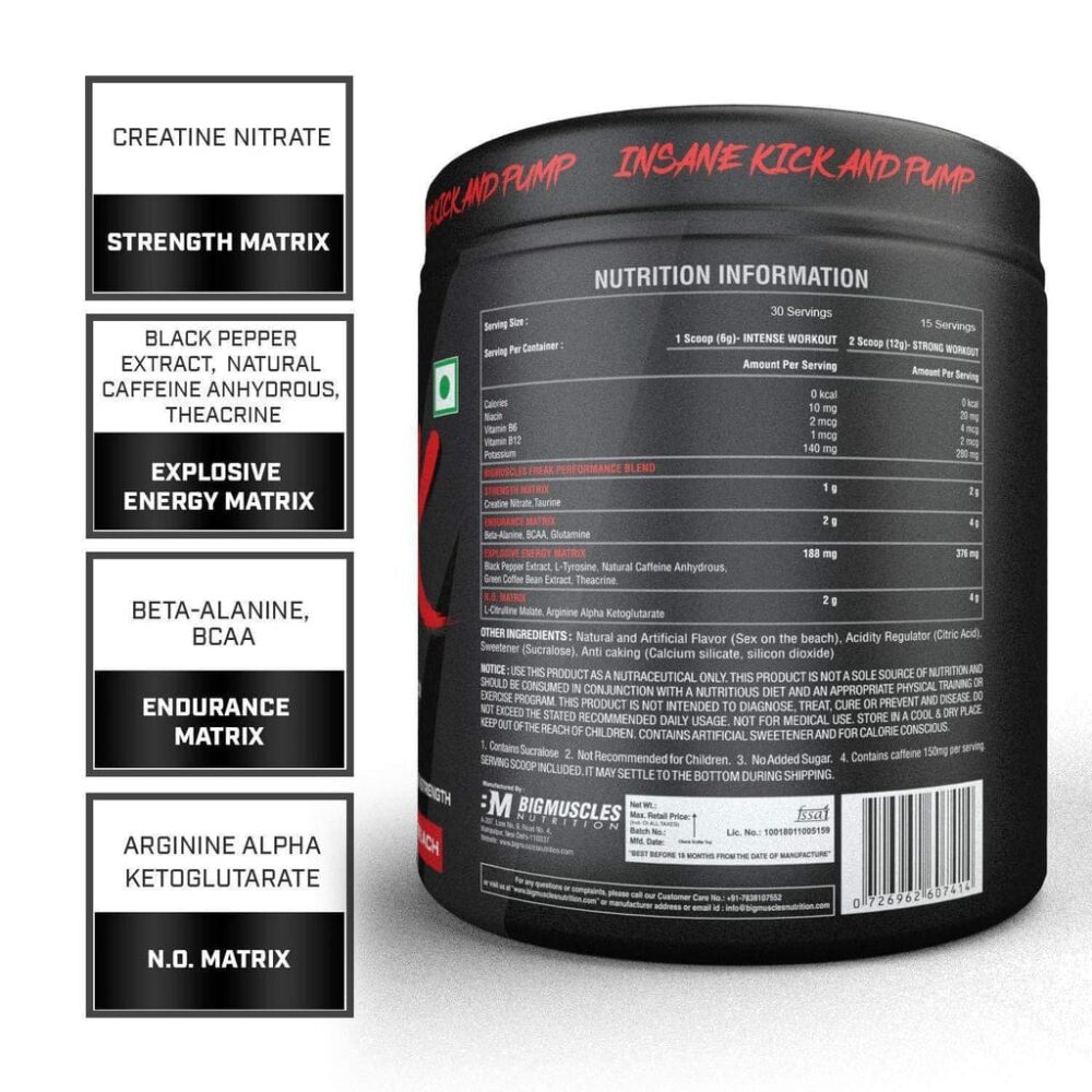 Buy Original Bigmuscles Nutrition Freak Preworkout - Beast Nutrition